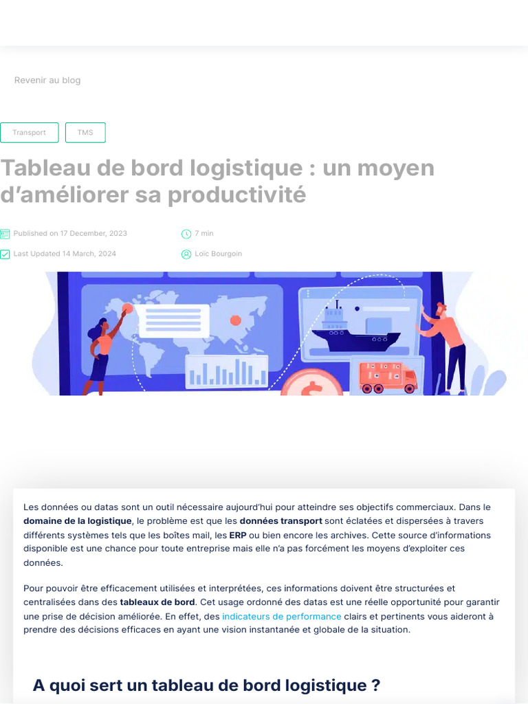 Tableau de bord logistique : clé de succès | PDF | Logistique | Business