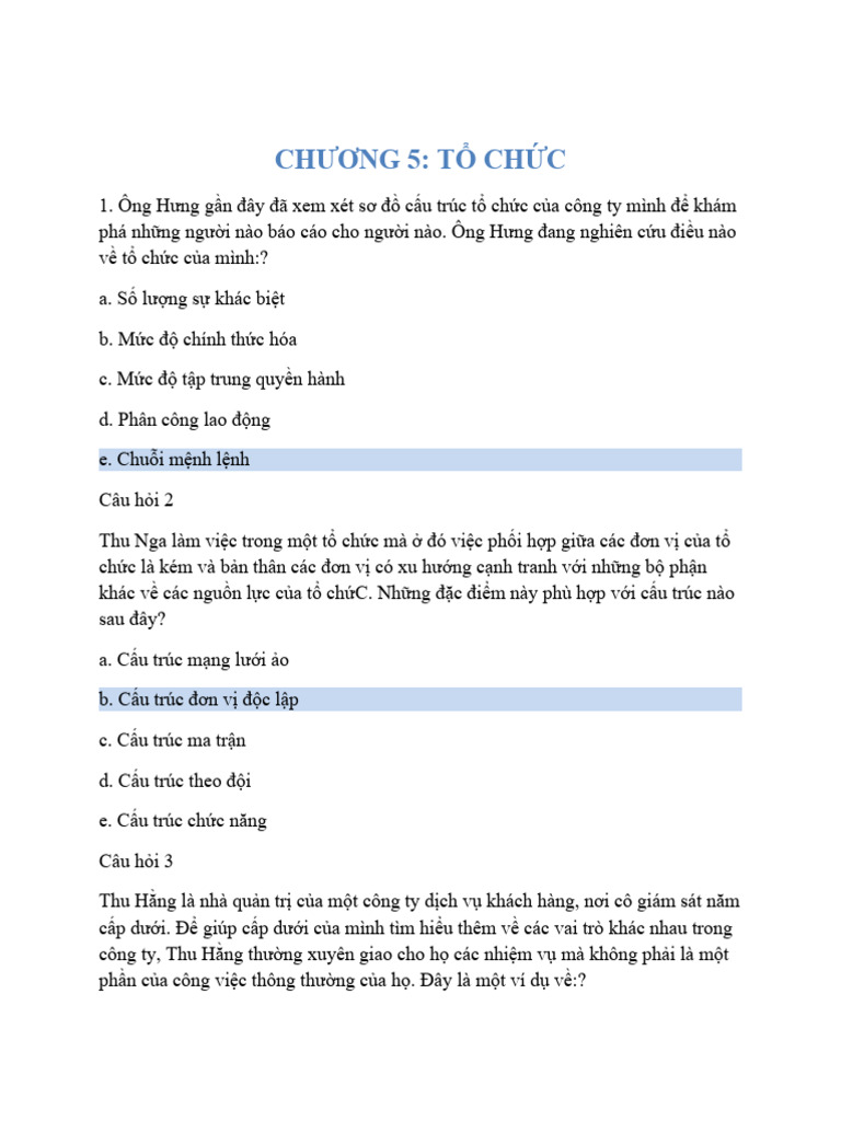 Chương 5 QTH | PDF