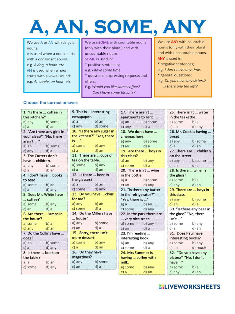 A, An, Some, Any | PDF