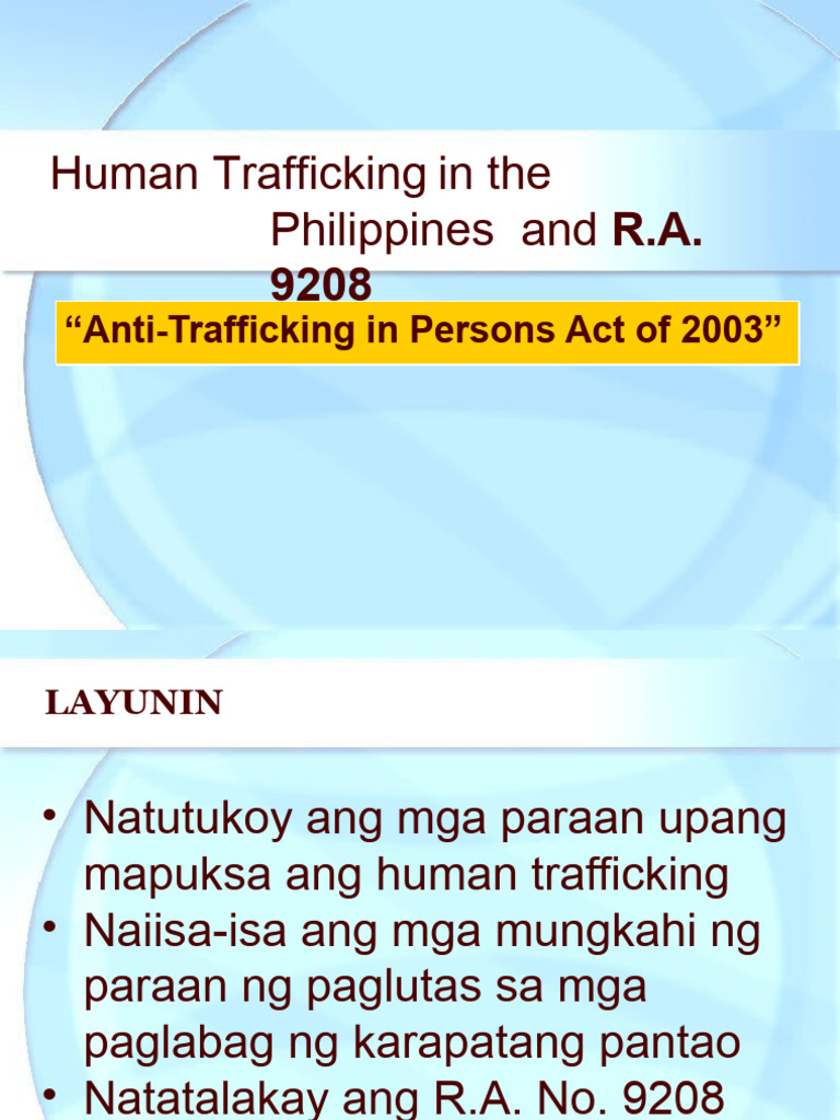Ra 9208 | PDF | Human Trafficking | Sexual Slavery