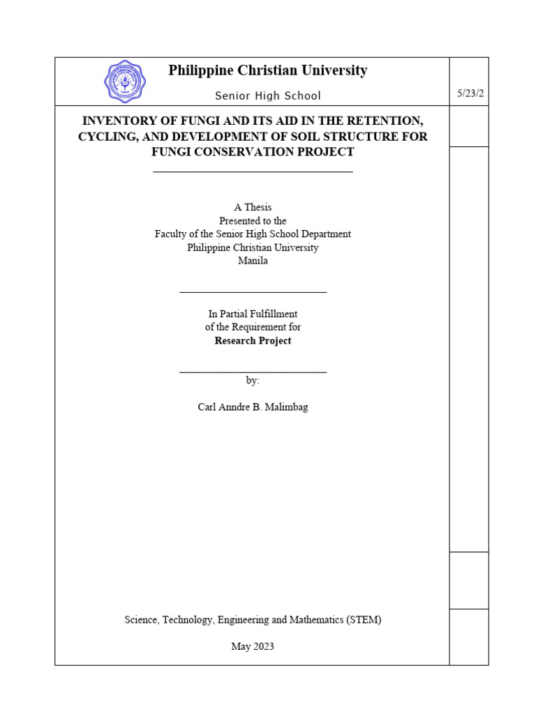 Inventory of Fungi and Its Aid in The Retention, Cycling, and ...