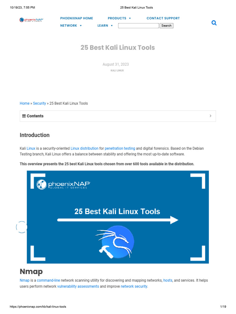 25 Best Kali Linux Tools | PDF | Port (Computer Networking) | Computer ...