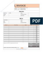 Hotel Stay Invoice Template | PDF