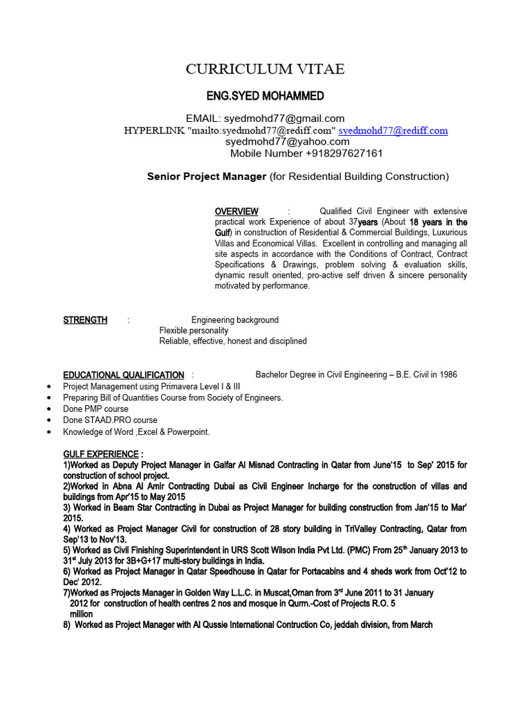 CV of Syed Mohammed 2024 in Detail | PDF | Dubai | United Arab Emirates