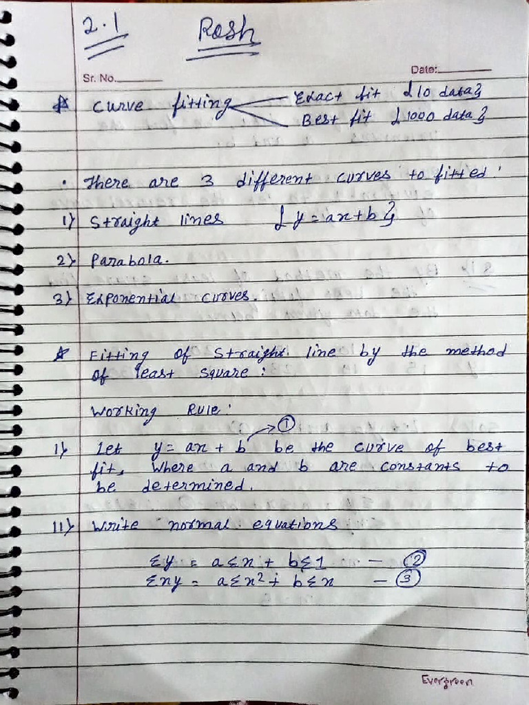 Math_2.1_curve_fitting_notes | PDF