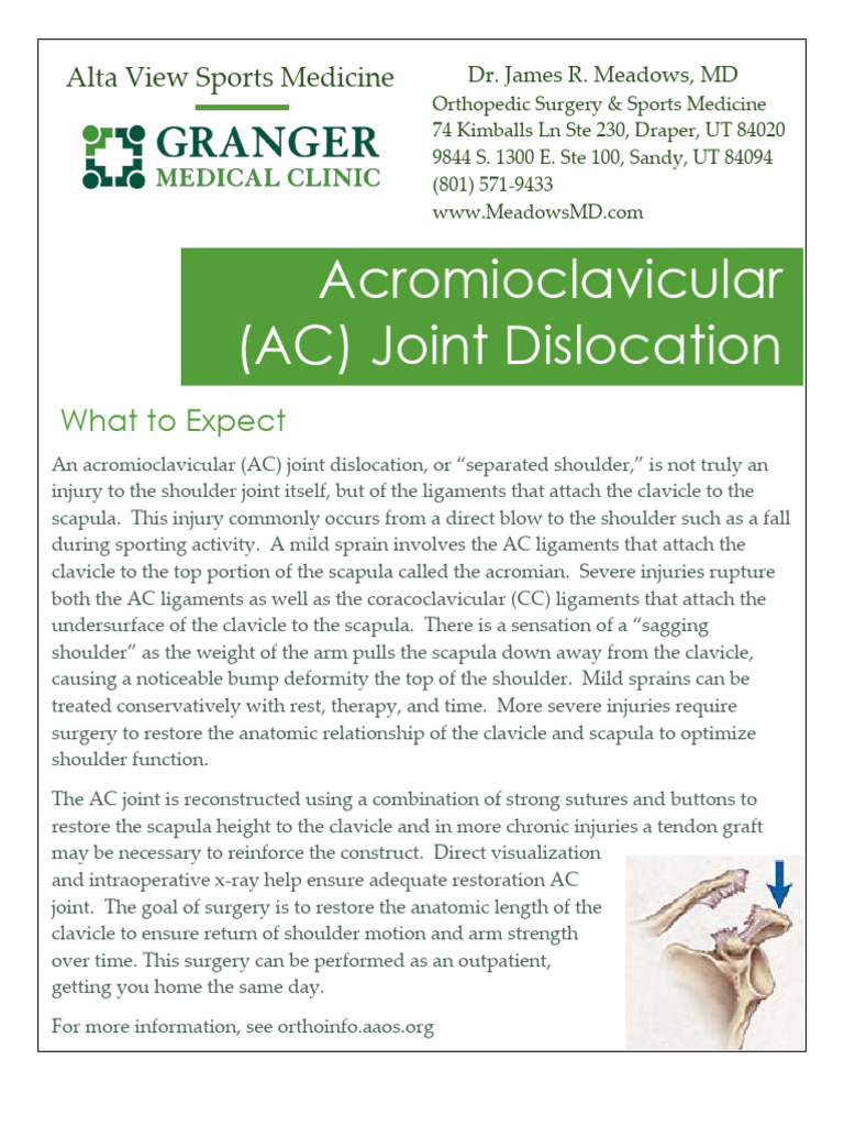 AC Dislocation Rehab | PDF | Anatomical Terms Of Motion ...