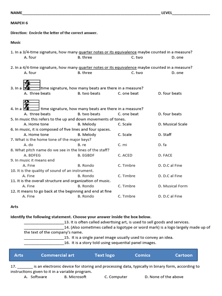 MAPEH Q1 EXAM | PDF | Software | Logos