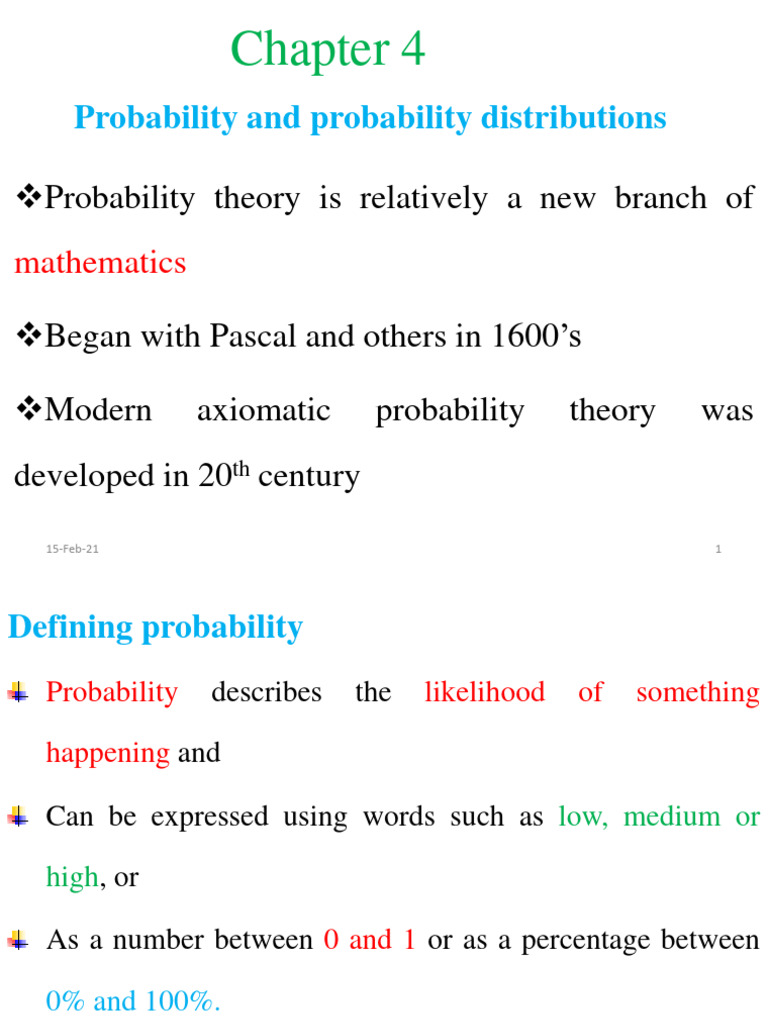 Probability and Probability Distribution | PDF | Probability | Probability Distribution