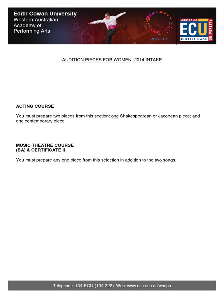 WAAPA 2014 Women's Audition Pieces | PDF | Romeo And Juliet