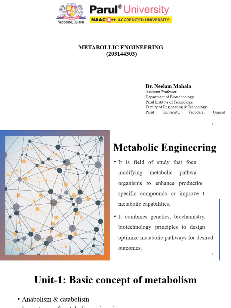 Unit-1 Basic Concept of Metabolism | PDF | Metabolism | Metabolic Pathway