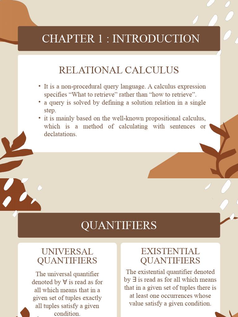 Intro to Relational Calculus | PDF | Teaching Methods & Materials | Science & Mathematics