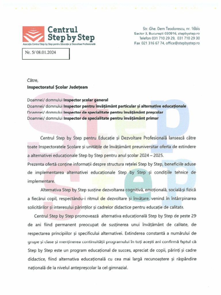 Oferta Extindere Step by Step 2024-2025 | PDF