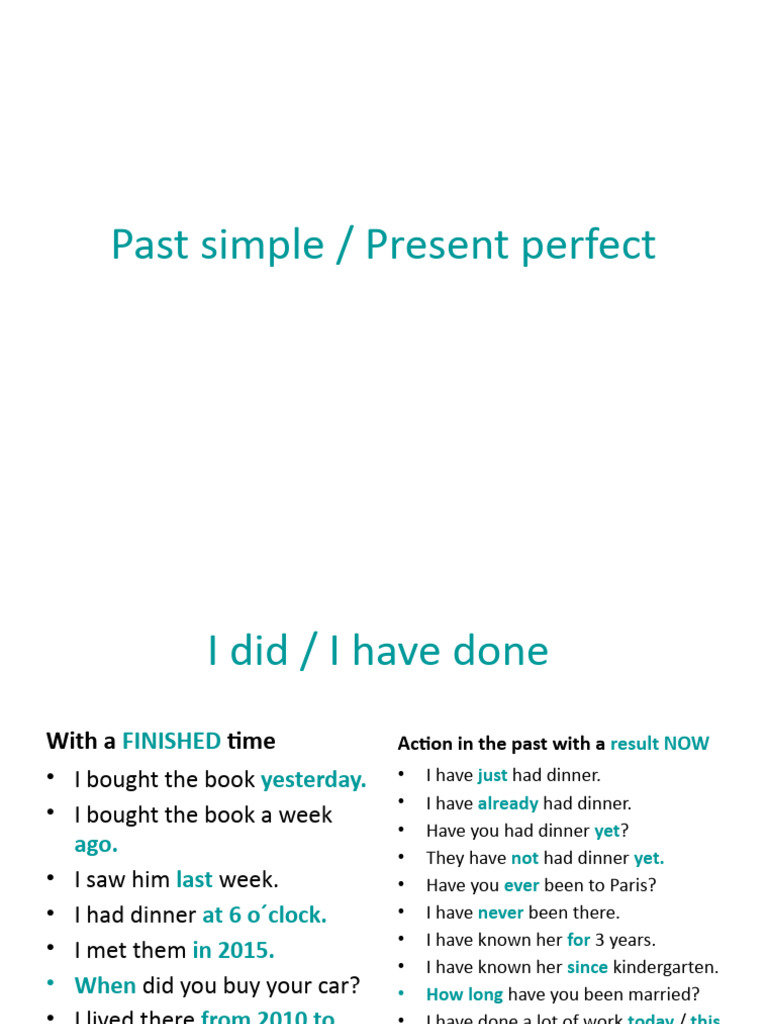 Past simple_present perfect | PDF