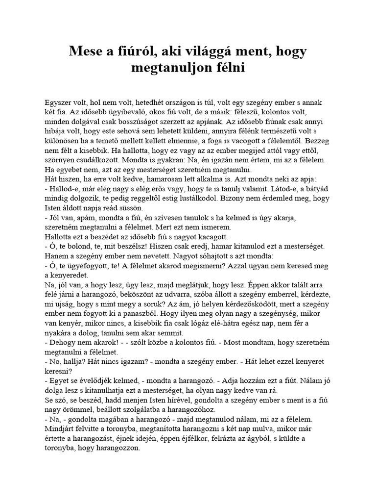 Mese A Fiúról | PDF