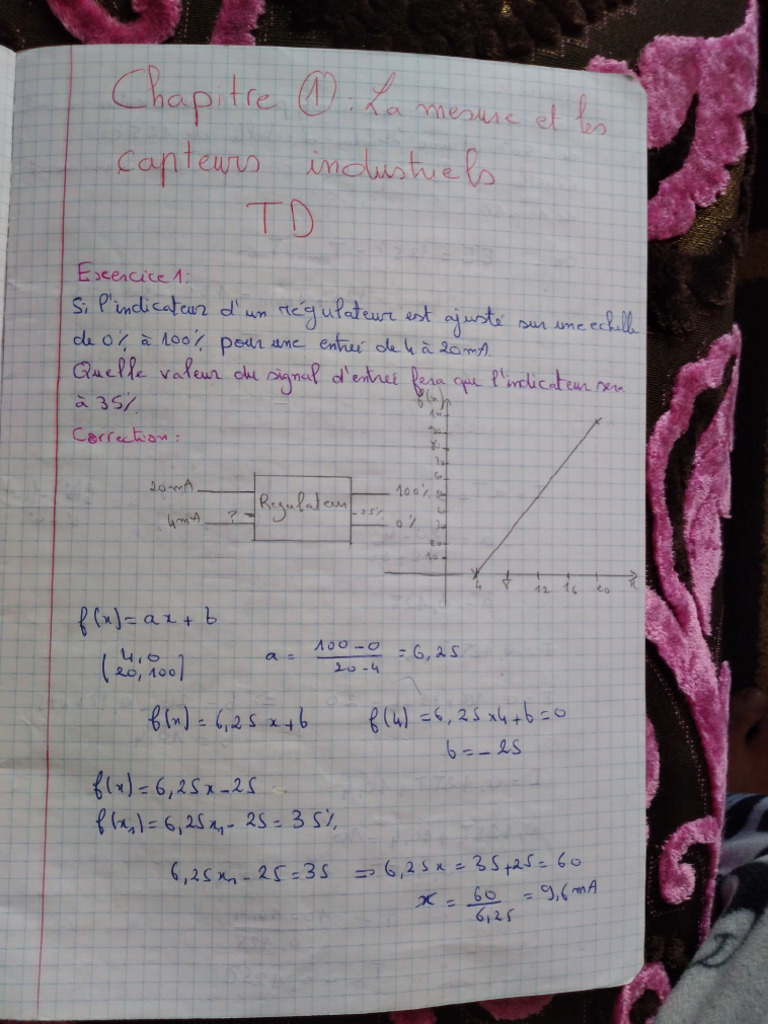 Capteurs Actionneurs TD+CORRECTION | PDF