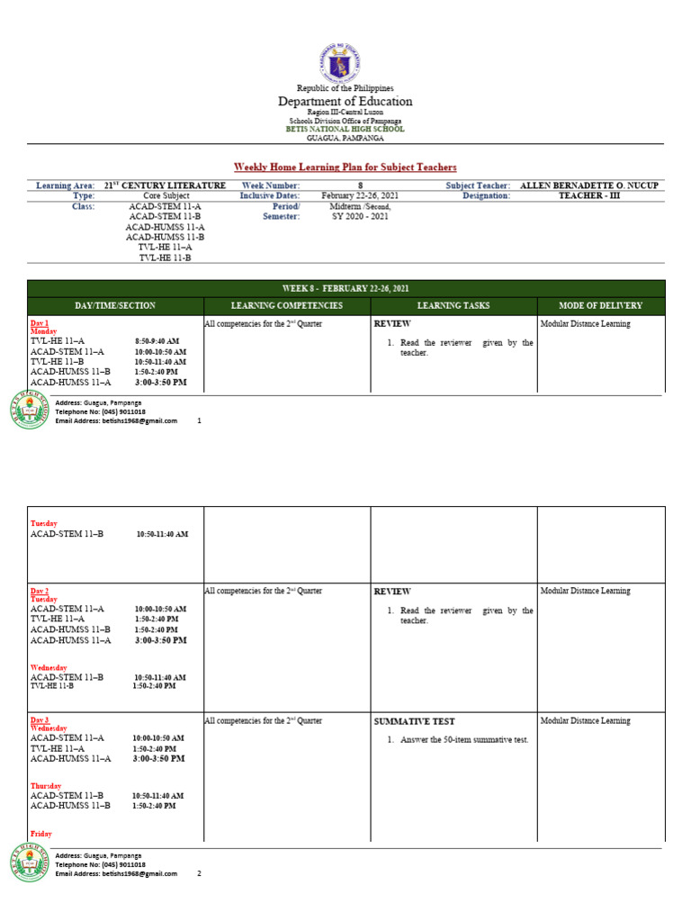 WHLP Q2 Week 8 21st CENTURY LITERATURE | PDF