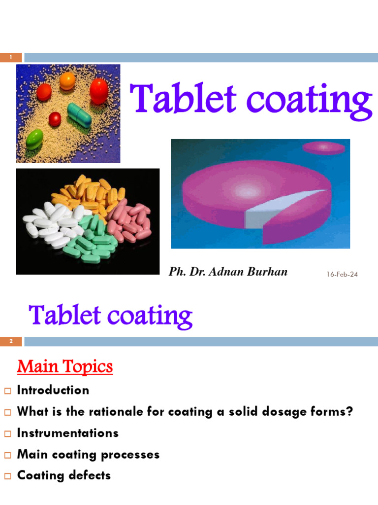 Comprehensive Guide to Tablet Coating | PDF | Tablet (Pharmacy) | Chemistry