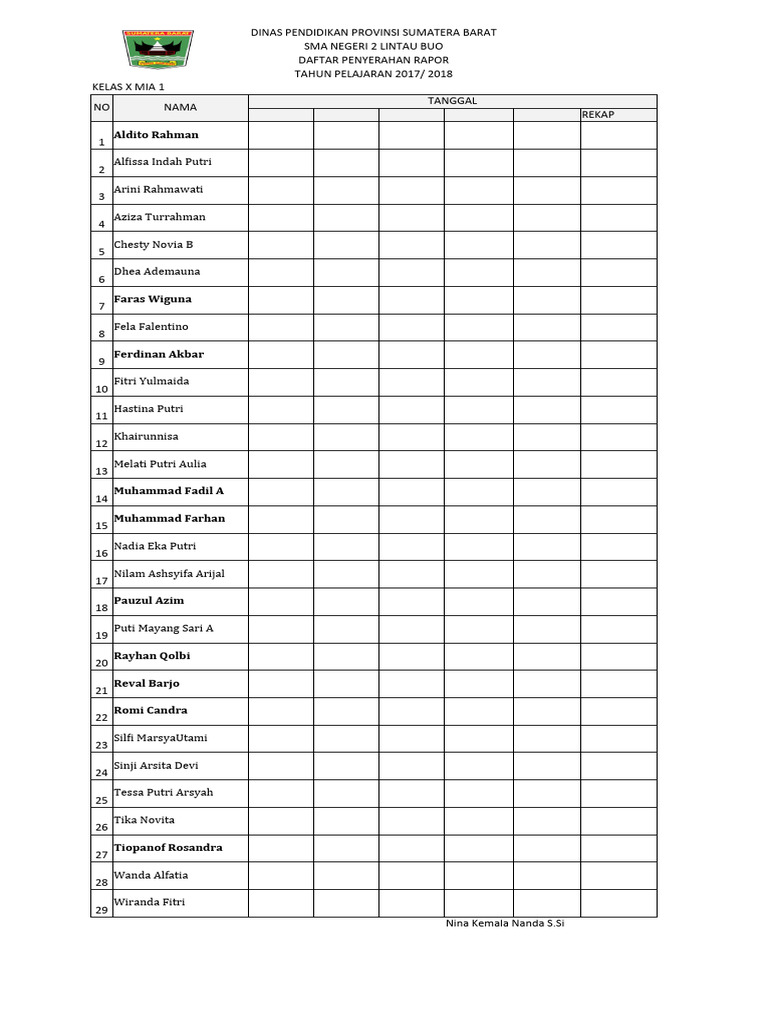 Absen Baru 2018 | PDF