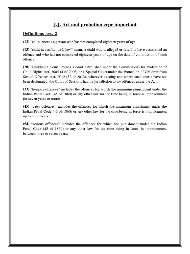 JJ Act | PDF | Bail | Sentence (Law)