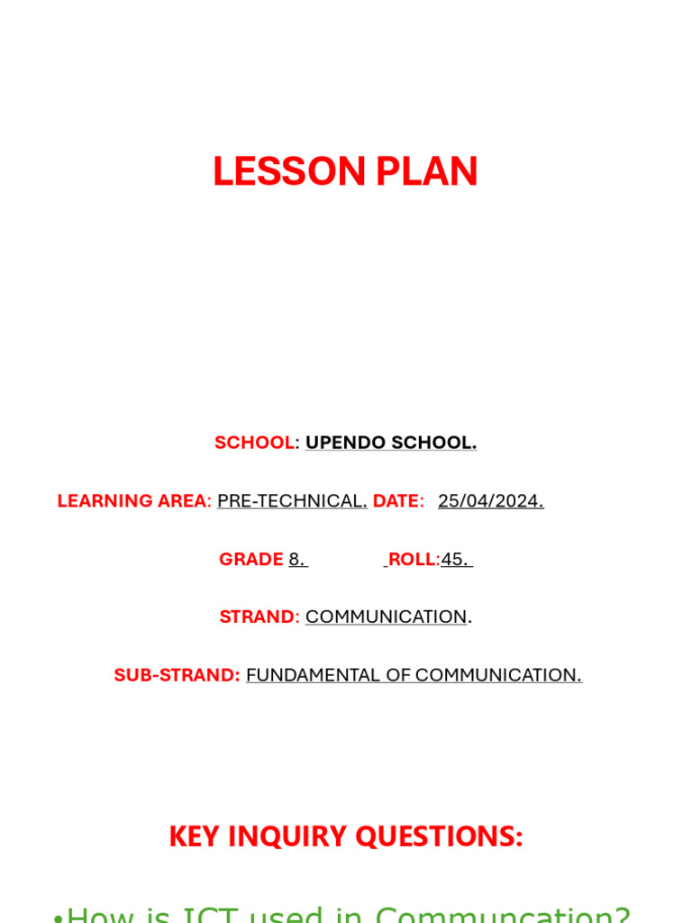 Lesson Plan | PDF | Computers