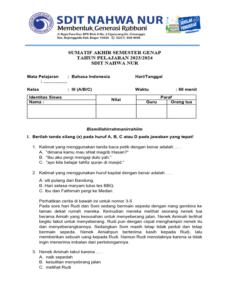 Kelas 3 B. Ind | PDF