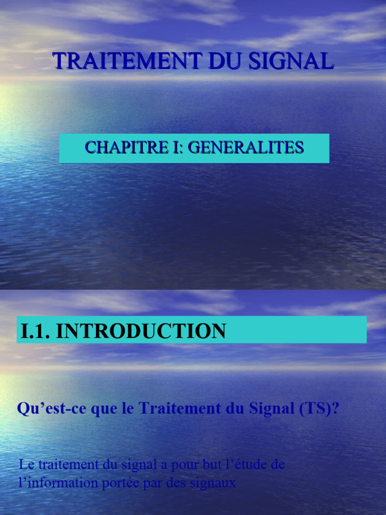 Cours - Traitement - de - Signal - Licence 2020 | PDF | Fréquence | Puissance (physique)