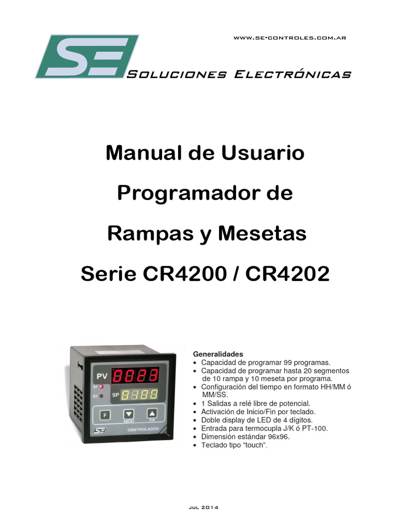 Manual de Usuario Programador CR4200 - CR4202 | PDF | Cerámica | Sensor