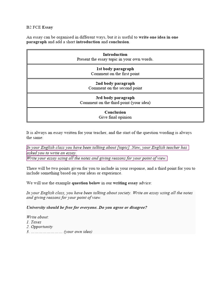 B2 FCE Essay | PDF | Essays
