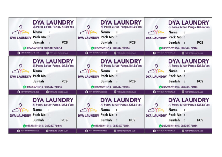 Stiker Laundry Desain Besar | PDF