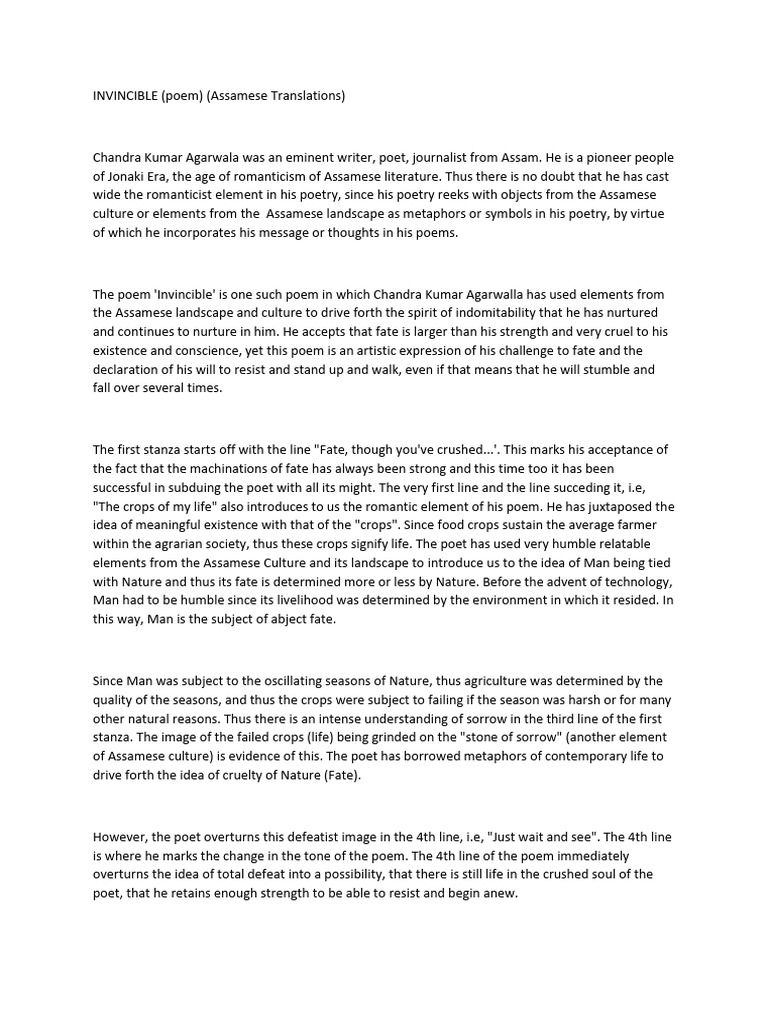 INVINCIBLE | PDF | Poetry