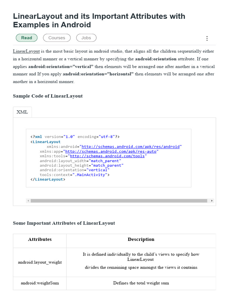 LinearLayout and Its Important Attributes GG With Examples in Android ...