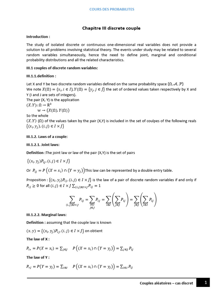 Discrete Couple | PDF | Probability Distribution | Random Variable