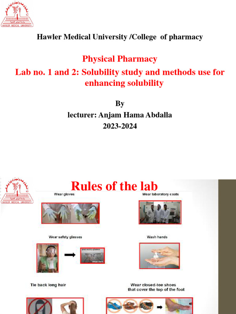 Physical Pharmacy Lab | PDF | Solubility | Solvent