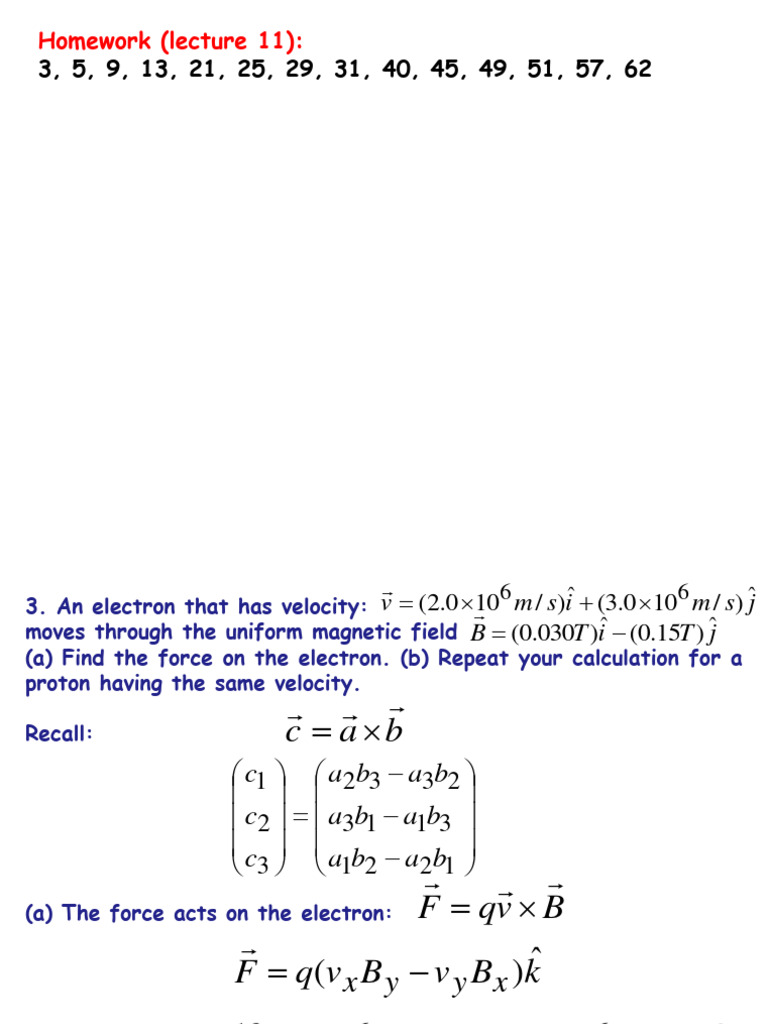 Lecture 13 | PDF | Electron | Force