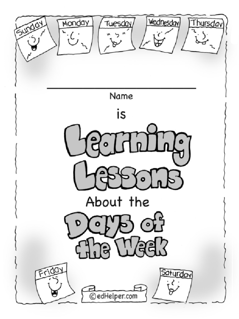 Days of The Week Activity Book | PDF