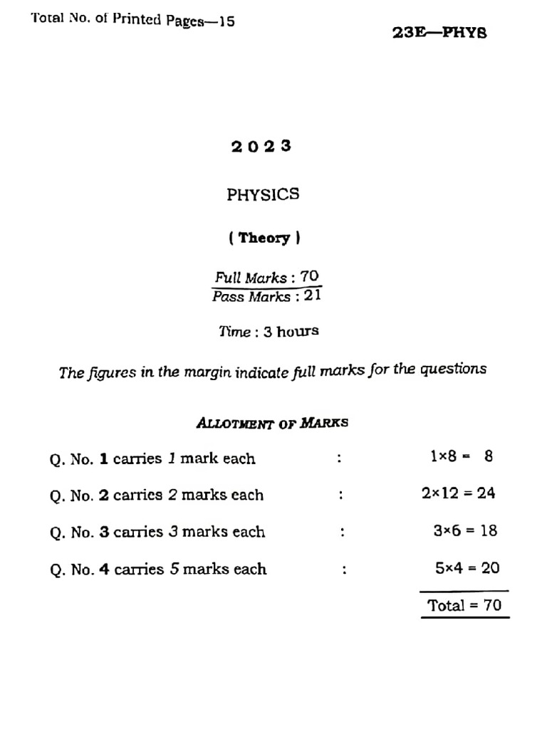 Physics 2023 | PDF