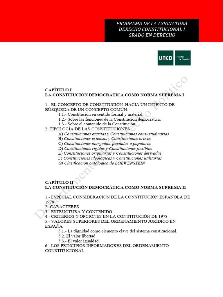 Programa Asignatura | PDF | Constitución | Regulación