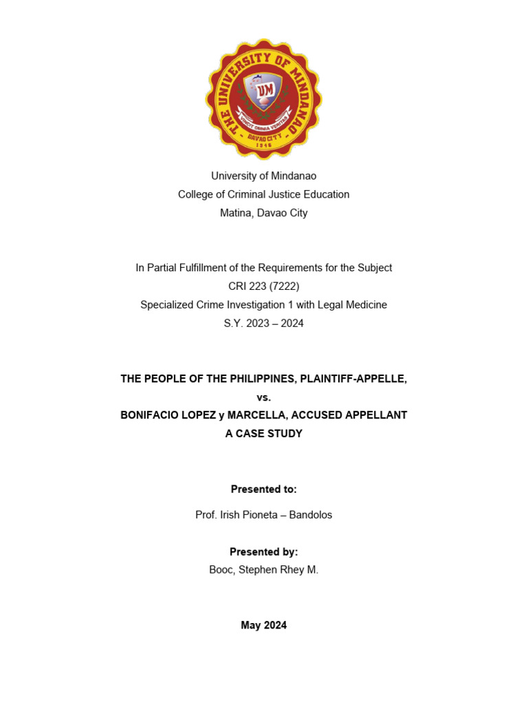 Forensic Medicine in Criminal Case Study | PDF | Forensic Science ...