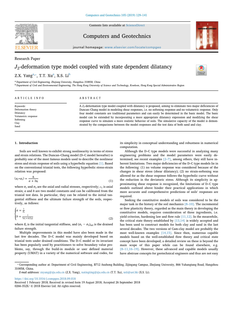 J2-Deformation Model for Soil Behavior | PDF | Deformation (Engineering ...