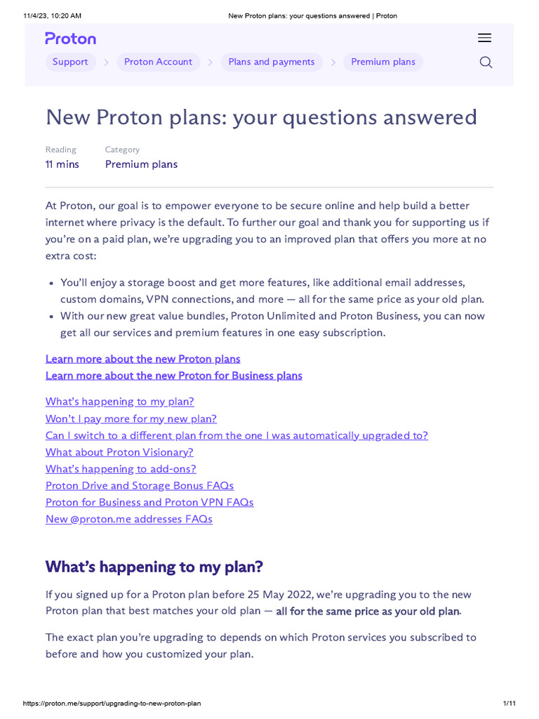 New Proton Plans FAQ | PDF | Subscription Business Model | Switzerland