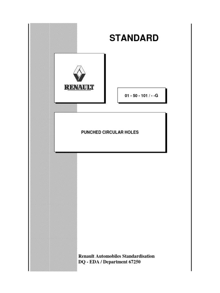 Standard: Renault Automobiles Standardisation DQ - EDA / Department 67250 | PDF | Engineering ...