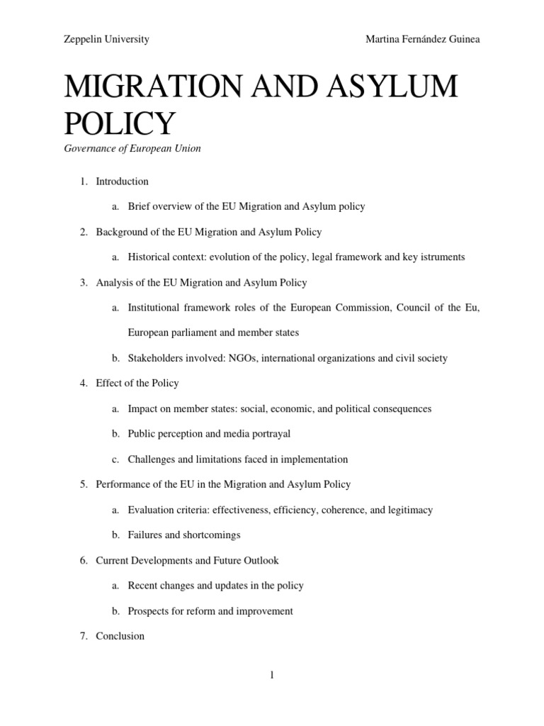 Draft Migration Asylum Policy MartinaFernández | PDF | European Union ...