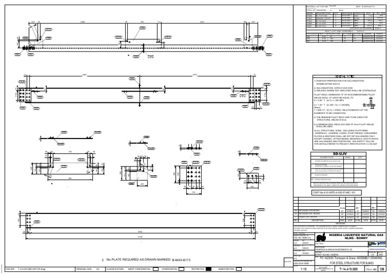 NLNG Train 7 Steel Structure Drawing | PDF | Steel | Mechanical Engineering