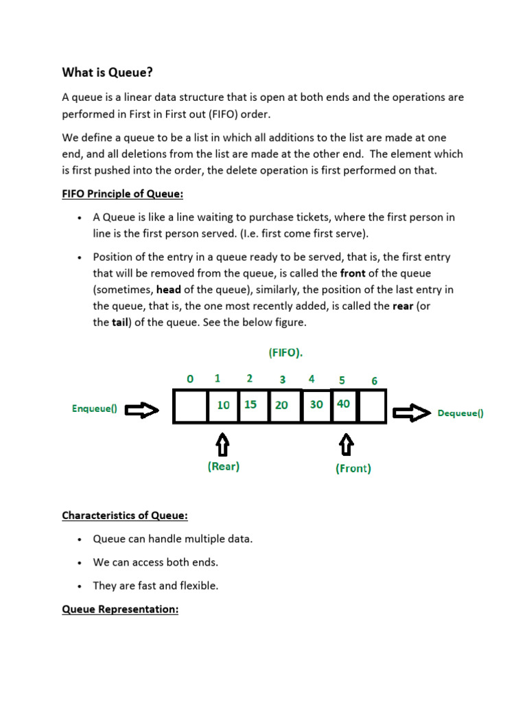 Queue | PDF | Queue (Abstract Data Type) | Computer Programming Queue | PDF | Queue (Abstract Data Type) | Computer Programming