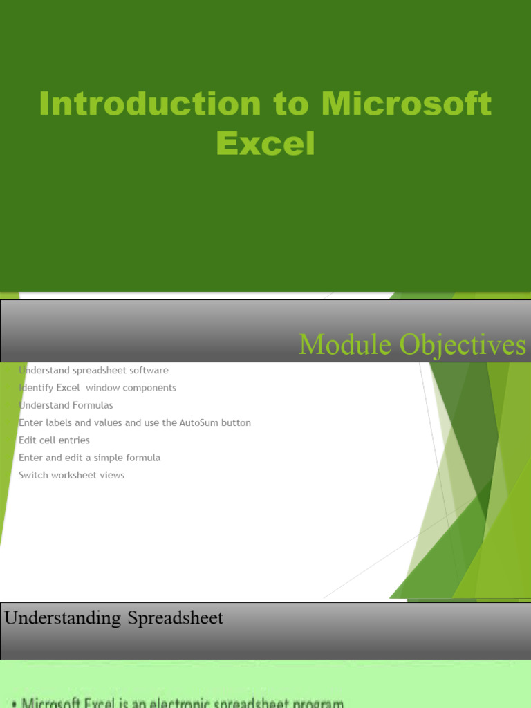 Microsoft Excel Slides | PDF