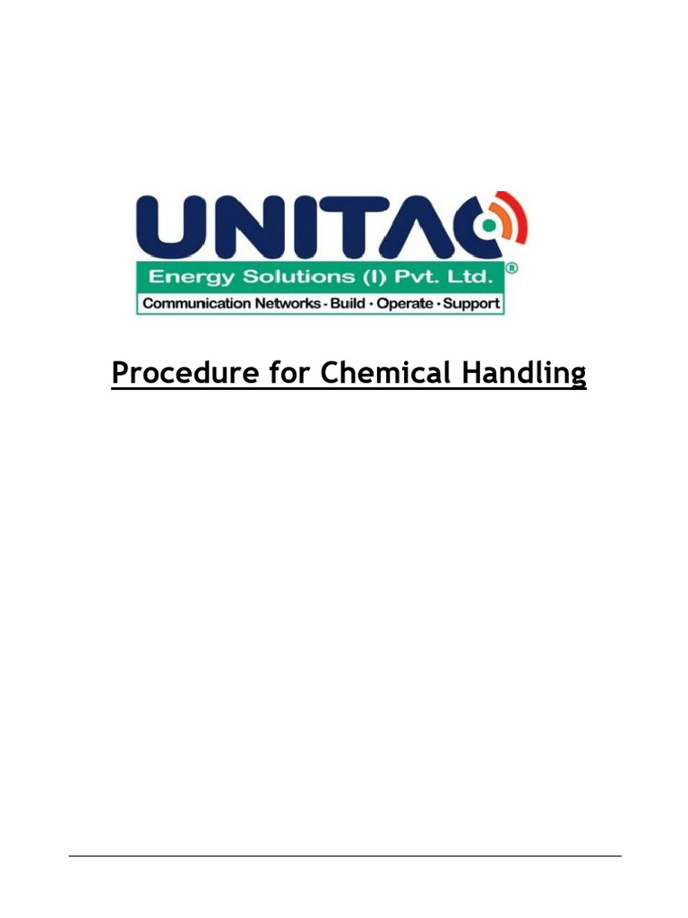 Chemical Handling Procedure-Unitac | Download Free PDF | Risk | Hazards
