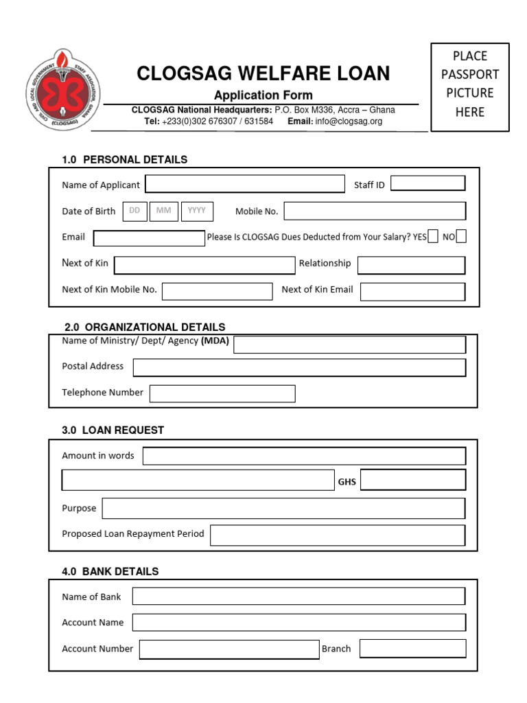 Clogsag Wel Loan Form | PDF