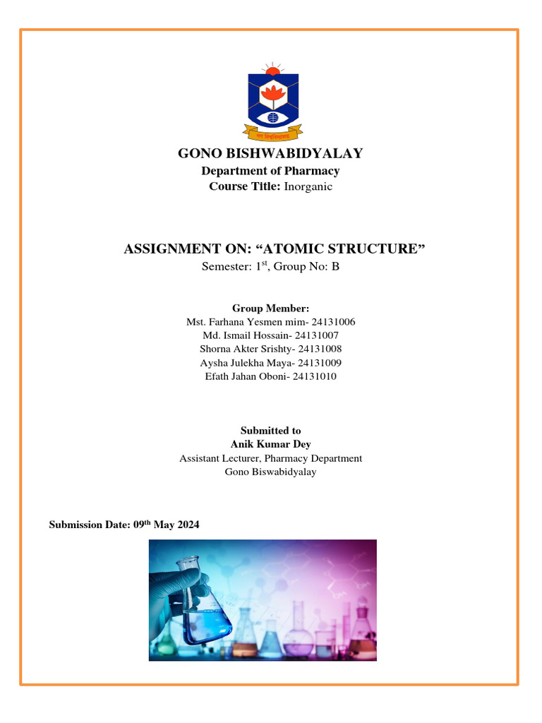 An Atom Contains Electrons - Assignment | PDF | Atoms | Energy Level