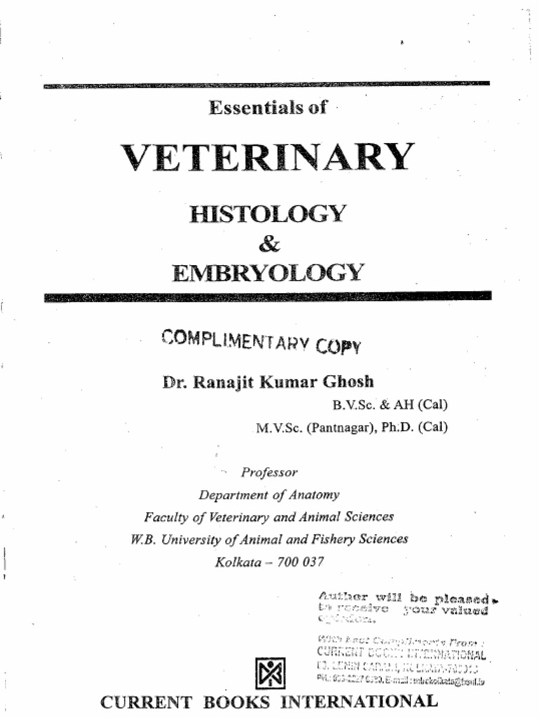 Essentials of Veterinary Histology and Embryology | PDF