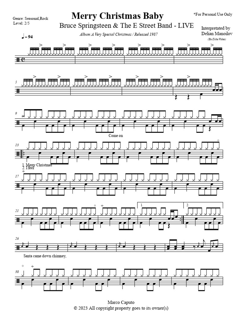 Bruce Springsteen - Merry Christmas Baby | PDF